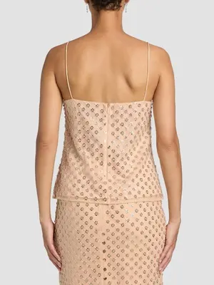 MILLY Rylan Sequined-beaded Tank