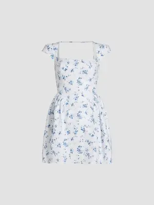 REFORMATION Oaklyn Floral Linen Minidress