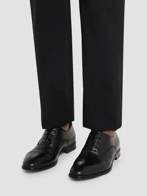 FERRAGAMO Boston Doupont Leather Cap-toe Brogue Oxfords