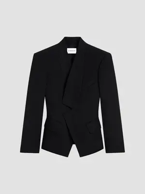 Givenchy Reverse Lapel Blazer In Wool - Black