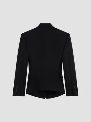 Givenchy Reverse Lapel Blazer In Wool - Black