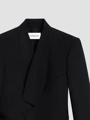 Givenchy Reverse Lapel Blazer In Wool - Black