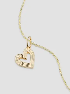 SYDNEY EVAN Love Notes 14k Fluted Heart Pendant Necklace