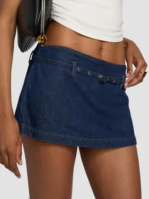 REFORMATION Khloe Low-rise Denim Skort