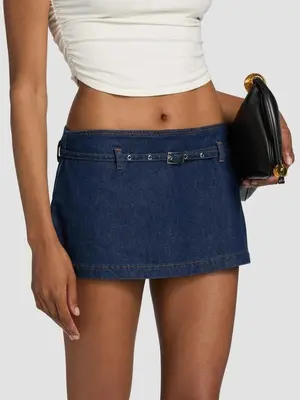 REFORMATION Khloe Low-rise Denim Skort