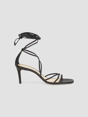 22ÉLEVÉ 70mm Braided Leather Sandals - Black
