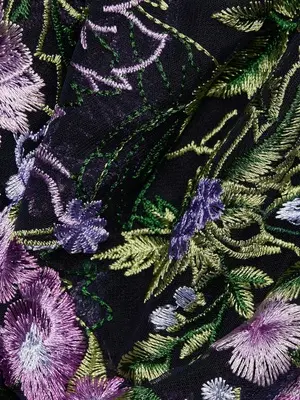 MILLY Nene Floral-embroidered Mesh Off-the-shoulder Maxi Dress