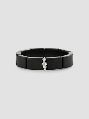 SYDNEY EVAN 14k Yellow Gold Onyx & 0.39 Tcw Diamond Bracelet - Black