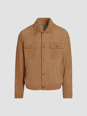 Emporio Armani Perforated Suede Jacket - Beige