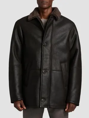 SAKS FIFTH AVENUE Collection Shearling Car Coat