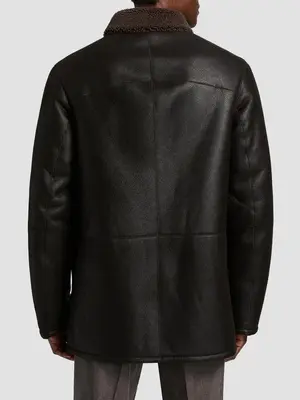 SAKS FIFTH AVENUE Collection Shearling Car Coat