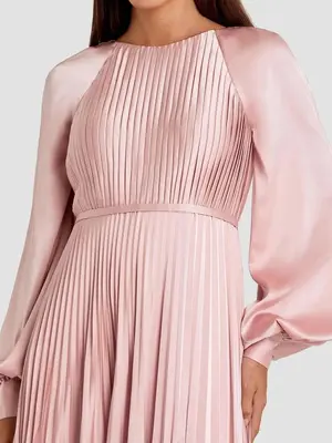 Mac Duggal Petite Ieena 1 Pleated Satin Gown