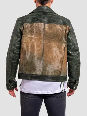 MACEOO Ascension Leather Jacket - Green