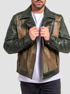 MACEOO Ascension Leather Jacket - Green