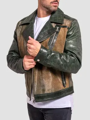MACEOO Ascension Leather Jacket - Green