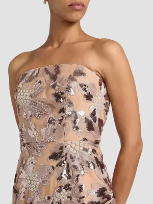 MILLY Meredith Sequined Strapless Maxi Dress