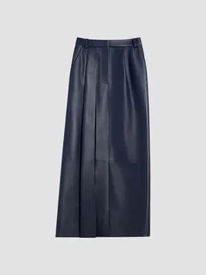 Givenchy Slashed Midi Skirt In Leather
