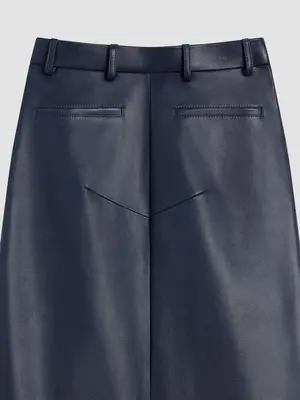 Givenchy Slashed Midi Skirt In Leather