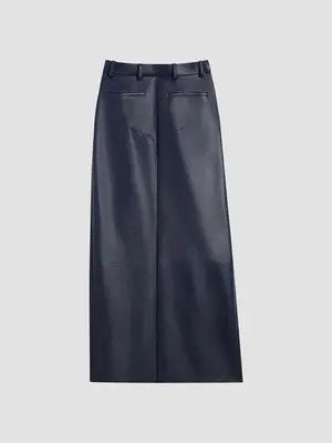 Givenchy Slashed Midi Skirt In Leather