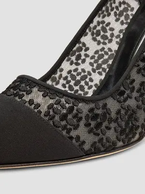 Manolo Blahnik Capcour 90mm Embroidered Mesh Pumps