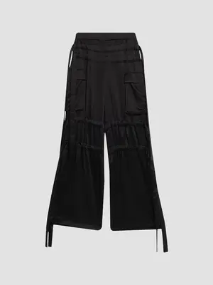 AKNVAS Odin Satin Cargo Trousers - Black