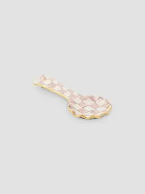 MACKENZIE-CHILDS Rosy Check Ceramic Spoon Rest - One-color