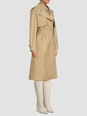 MILLY Double-breasted Belted Trench Coat