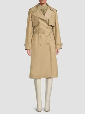 MILLY Double-breasted Belted Trench Coat