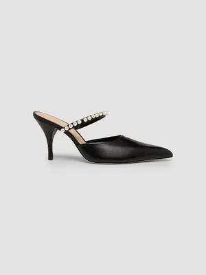 22ÉLEVÉ 85mm Embellished Leather Mules - Black