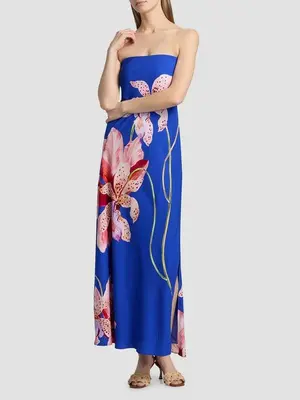 MILLY Vera Floral Strapless Maxi Dress