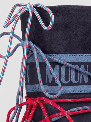 Moon Boot Mb Icon Logo Suede Boots - Blue Navy