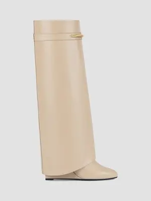 Givenchy Shark Boots In Leather - Beige