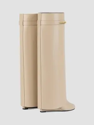 Givenchy Shark Boots In Leather - Beige