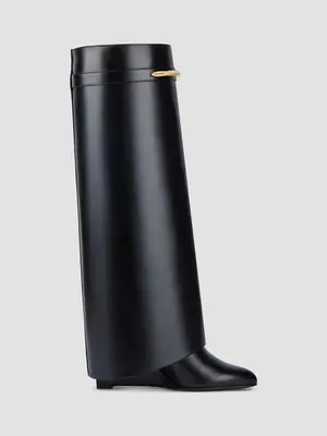 Givenchy Shark Boots In Leather - Black