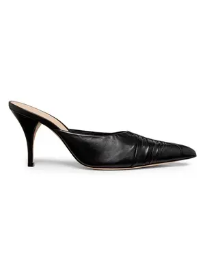 22ÉLEVÉ Ruched 85mm Patent Leather Mules - Black