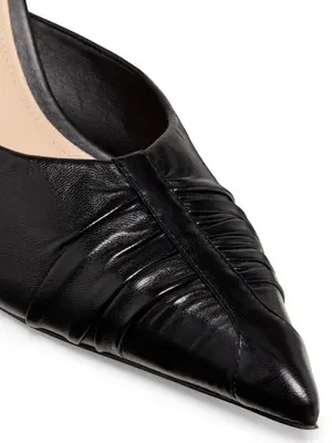 22ÉLEVÉ Ruched 85mm Patent Leather Mules - Black