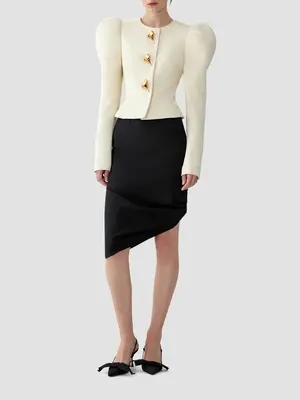 Carolina Herrera Stretch-wool Puff-sleeve Jacket