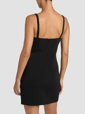 MILLY Colette Heart Crepe Square-neck Minidress