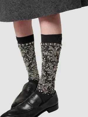 Miu Miu Silk Socks - Grey