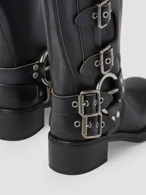 Miu Miu Leather Boots - Black