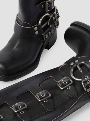 Miu Miu Leather Boots - Black