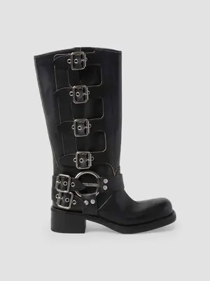 Miu Miu Leather Boots - Black