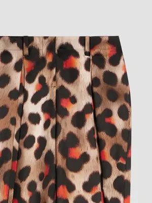 Givenchy Pinch Pants In Silk With Leopard Print