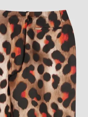 Givenchy Pinch Pants In Silk With Leopard Print