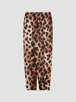 Givenchy Pinch Pants In Silk With Leopard Print