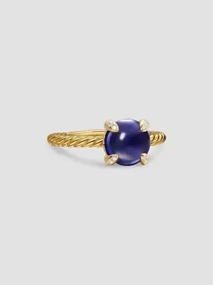 David Yurman Petite Chatelaine Ring In 18k Yellow - Iolite