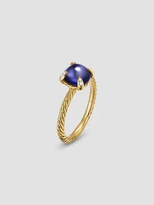 David Yurman Petite Chatelaine Ring In 18k Yellow - Iolite