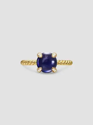 David Yurman Petite Chatelaine Ring In 18k Yellow - Iolite