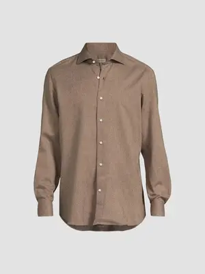 SARTORIO NAPOLI Classic Cotton Button-front Shirt - Brown