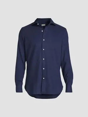 SARTORIO NAPOLI Classic Cotton Button-front Shirt - Medium Blue